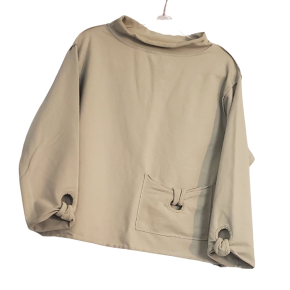neon buddha | Sweaters | Size Large Chic Beige Sweatshirt Cute Details ...